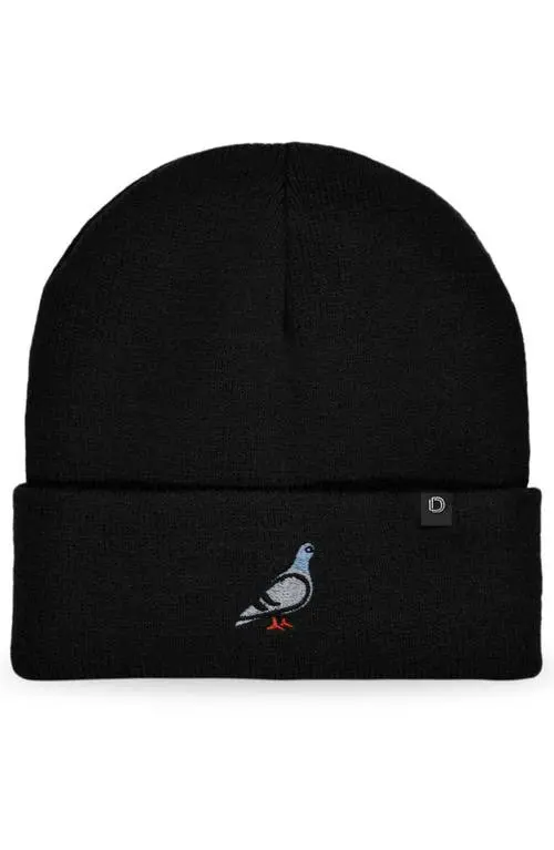 DALIX Pigeon Beanie Cap - Black