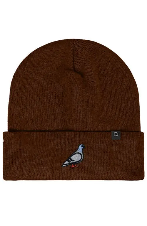 DALIX Pigeon Beanie Cap - Brown