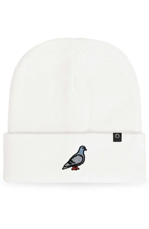 DALIX Pigeon Beanie Cap - White