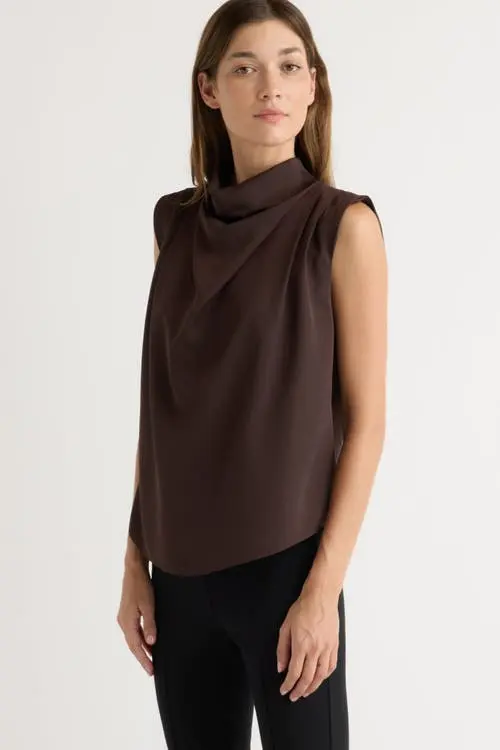 Modern Citizen Allegra Gathered-neck Sleeveless Blouse - Plum