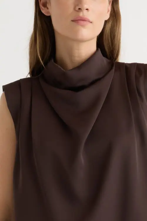 Modern Citizen Allegra Gathered-neck Sleeveless Blouse - Plum