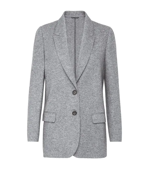 Brunello Cucinelli Cashmere Jersey Notched Lapel Blazer