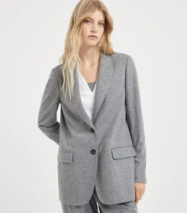 Brunello Cucinelli Cashmere Jersey Notched Lapel Blazer