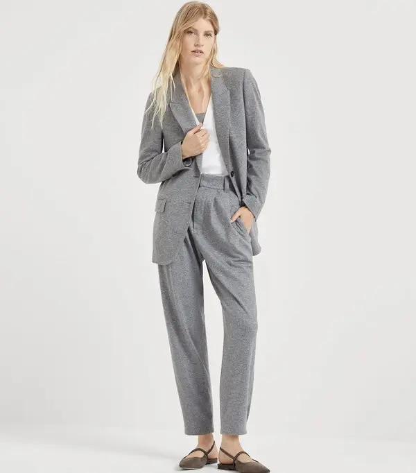 Brunello Cucinelli Cashmere Jersey Notched Lapel Blazer