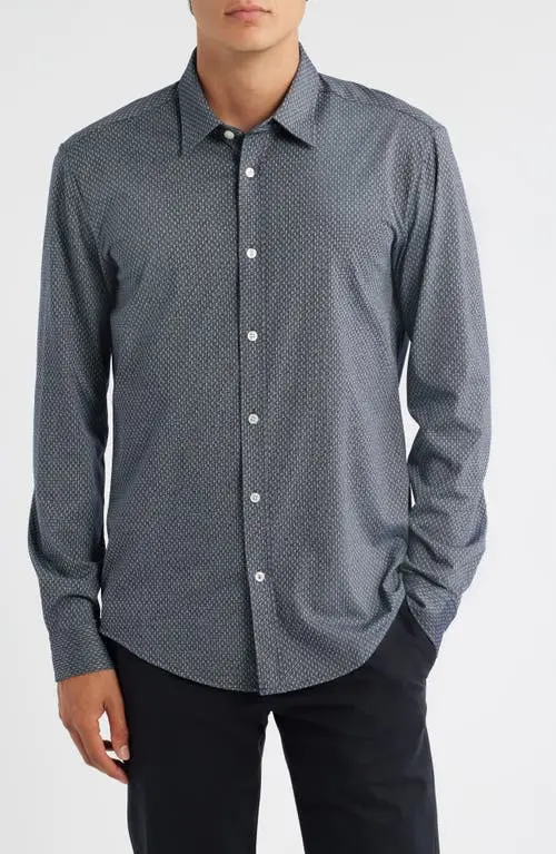 BOSS Roan Kent Slim Fit Button-up Shirt - Navy
