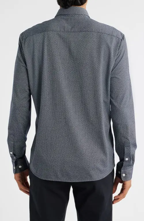BOSS Roan Kent Slim Fit Button-up Shirt - Navy