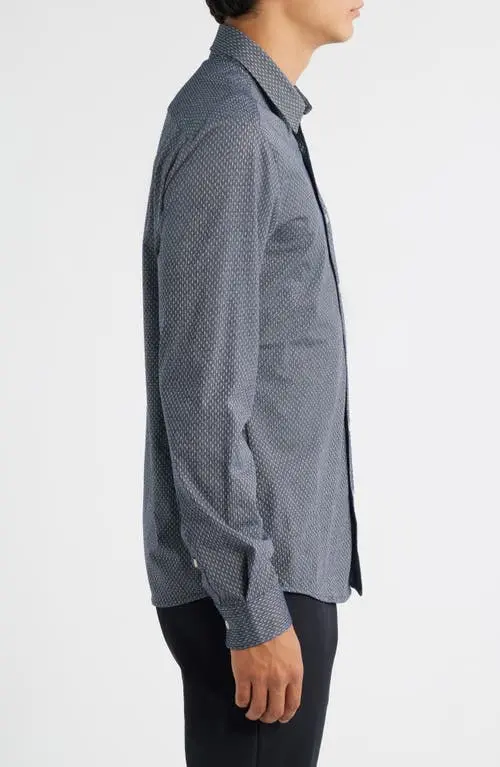 BOSS Roan Kent Slim Fit Button-up Shirt - Navy