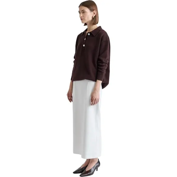 Almina Concept Polo Wool Sweater - Dark Brown