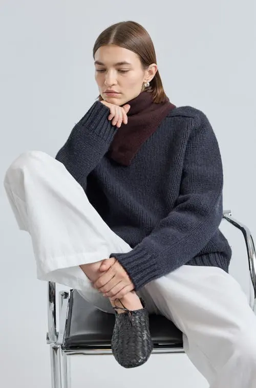 Almina Concept Knit Wool Crewneck Sweater