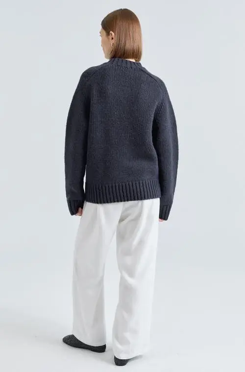 Almina Concept Knit Wool Crewneck Sweater