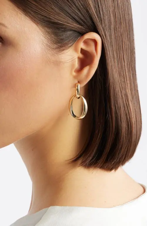 Nordstrom Twisted Oval Hoop Drop Earrings - Gold
