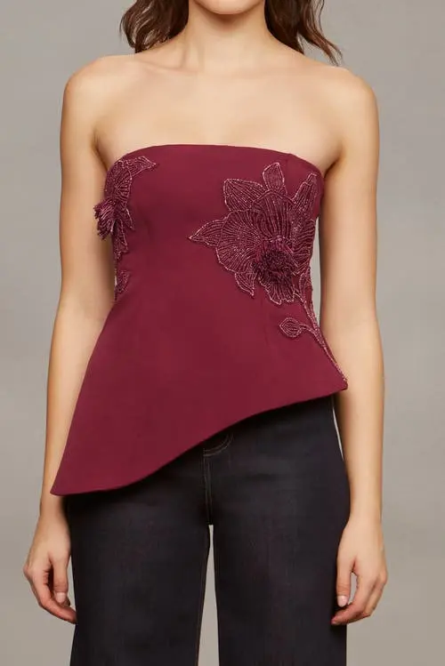 AMUR Ardell Beaded Floral Top