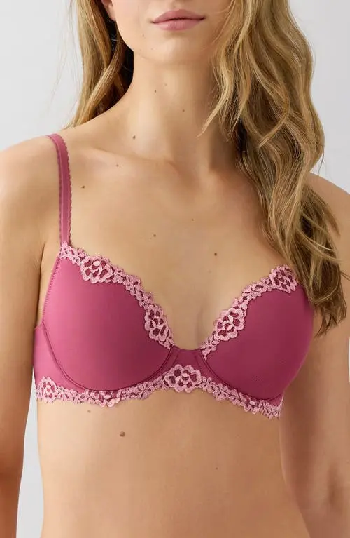 Wacoal Future Foundation Underwire Lace Trim Contour Bra - Dry Rose