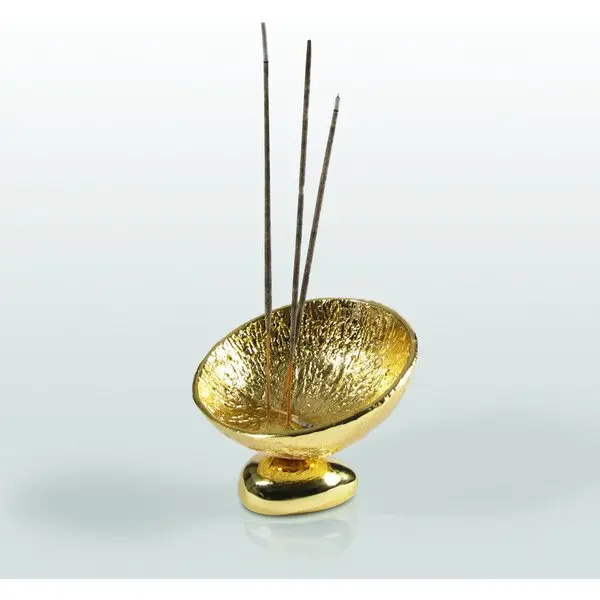 LUNARES Nest Rock Incense Holder - Gold