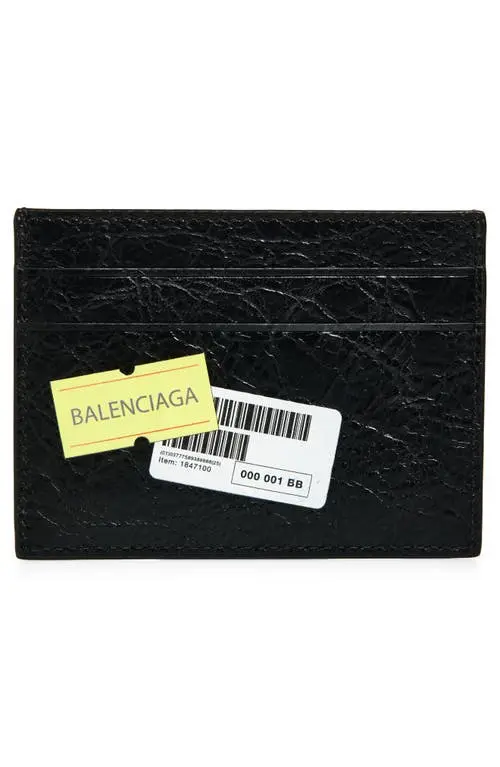 Balenciaga Cash Leather Card Case - Black/multicolor