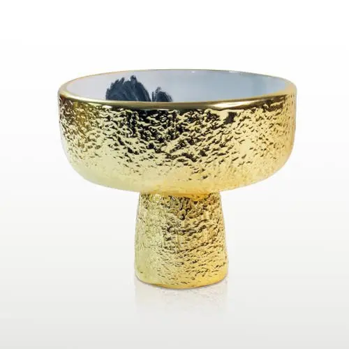 LUNARES Bianco Nero Pedestal Bowl