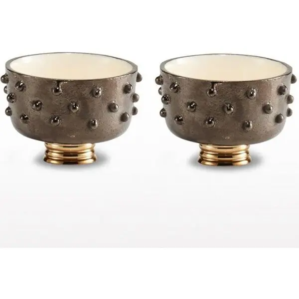 LUNARES Djembe Mini Round Bowlset Of 2 - Bronze