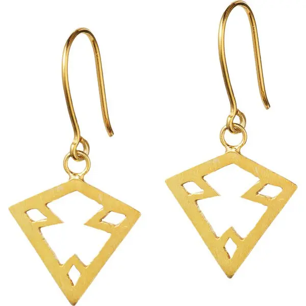 TURQUOISE MOUNTAIN Geometric Drop Earrings - Gold