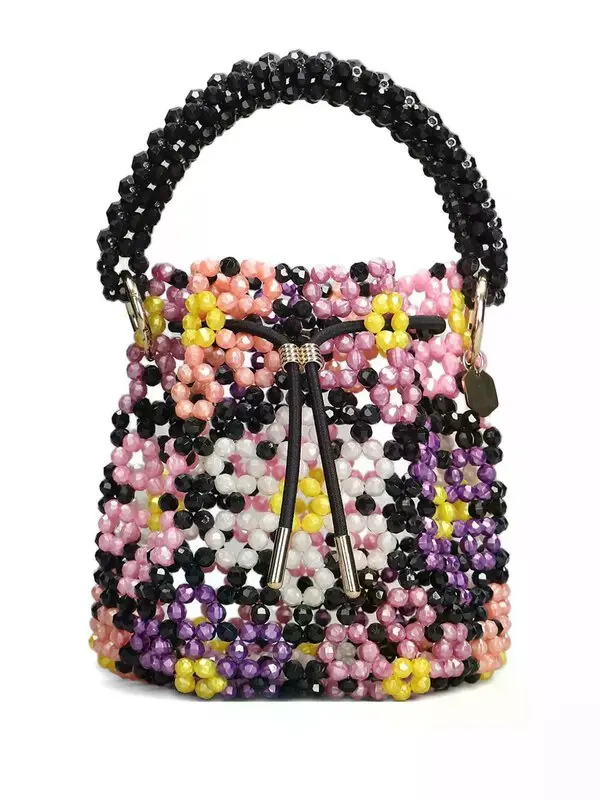 BAD AT MATH Lai Beaded-flower Bucket Bag