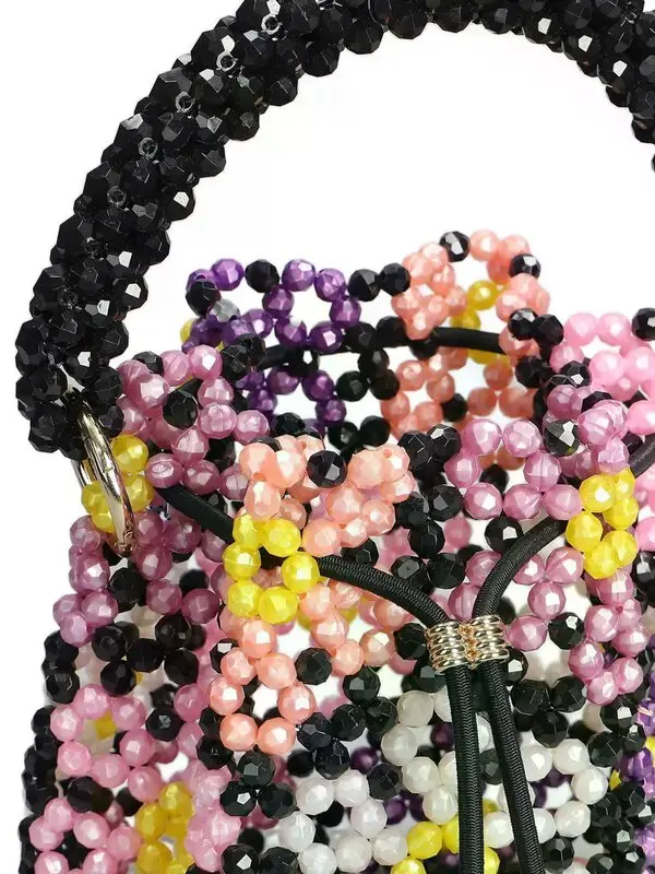 BAD AT MATH Lai Beaded-flower Bucket Bag