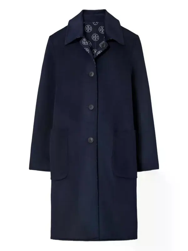 Tory Burch Monogram Jacquard Wool Coat