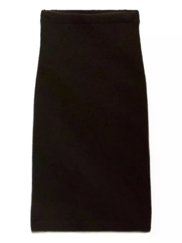 Prada Diamond-pattern Midi Skirt