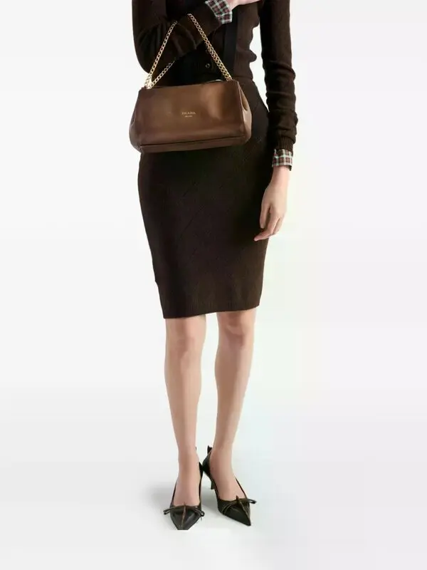 Prada Diamond-pattern Midi Skirt