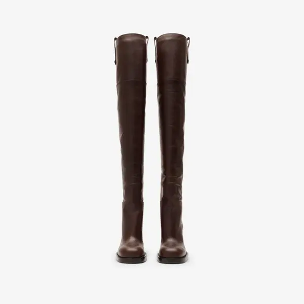 Burberry Leather Cavalier Thigh-high Heel Boots