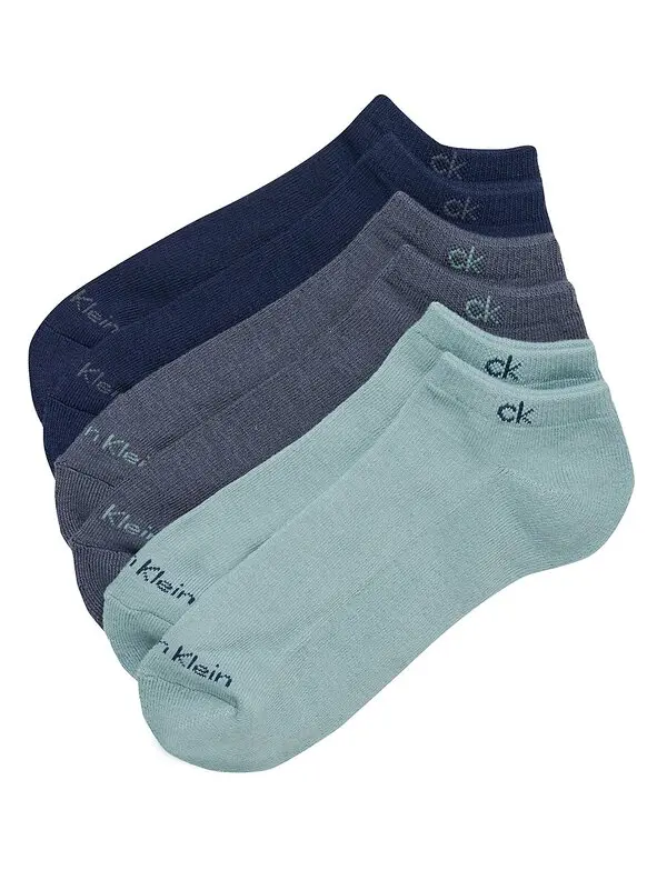 Calvin Klein Basic Cushion No Show Socks 6-pack - Blue Assorted