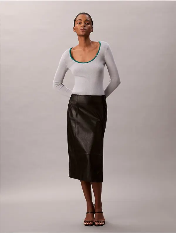 Calvin Klein Cotton Blend Scoopneck Sweater