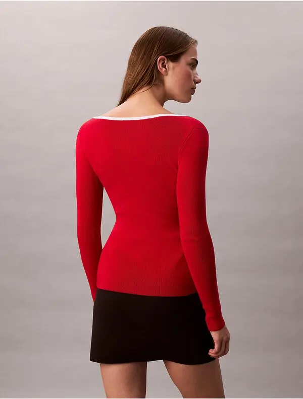 Calvin Klein Cotton Blend Scoopneck Sweater