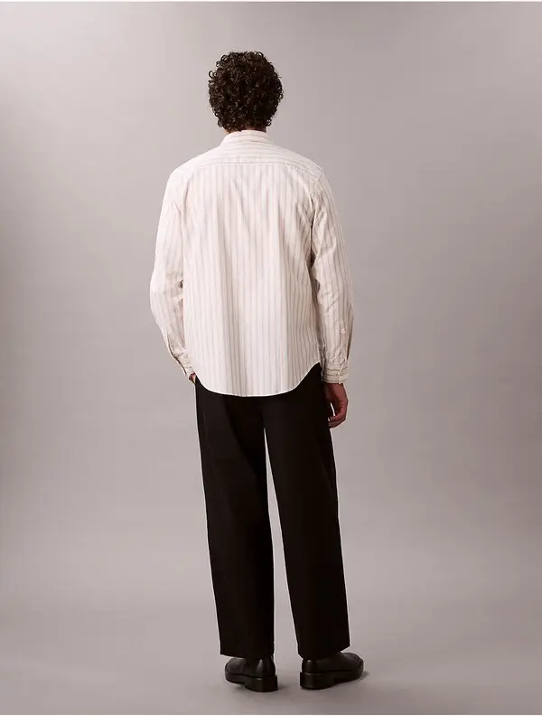 Calvin Klein Stripe Oxford Classic Button-down Shirt - Tofu
