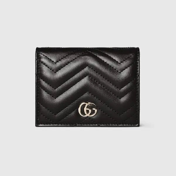 Gucci Gg Marmont Card Case Wallet Leather - Black
