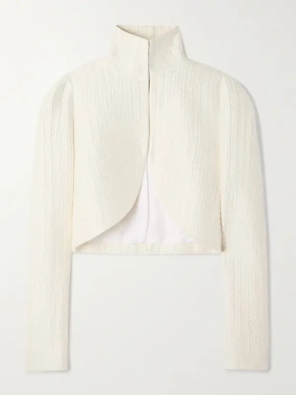 Alaïa Cropped Silk-cloqué Jacket