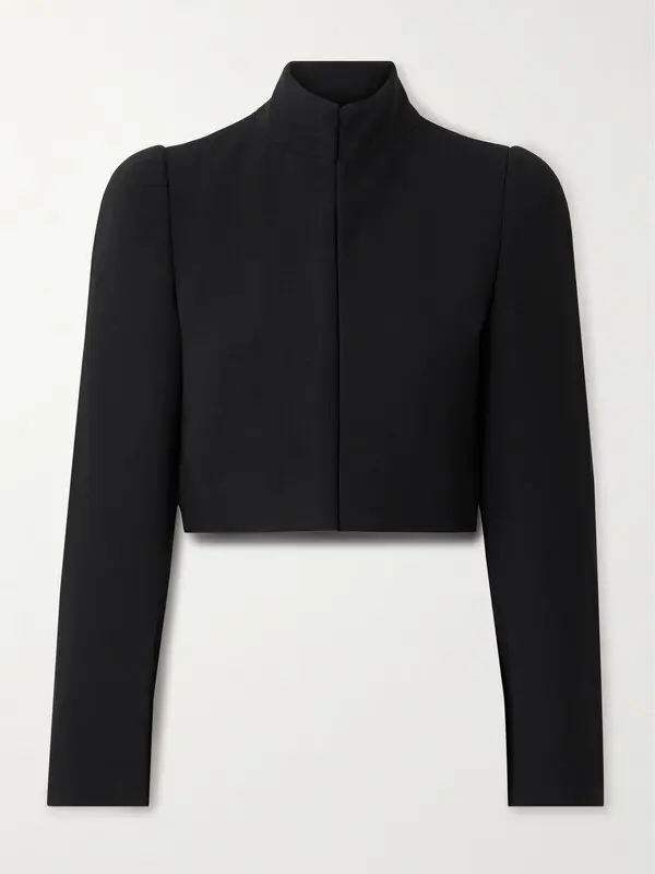 Alaïa Cropped Twill Jacket - Black