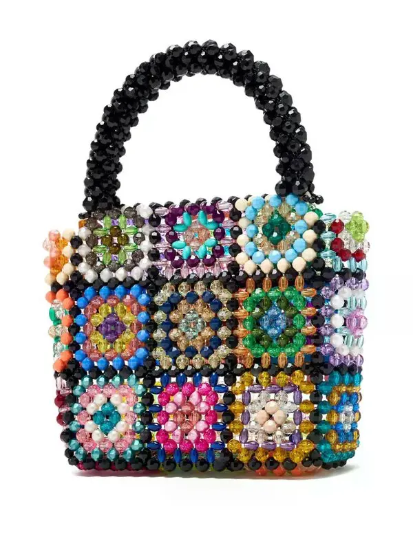 BAD AT MATH Beaded Patchwork Bag