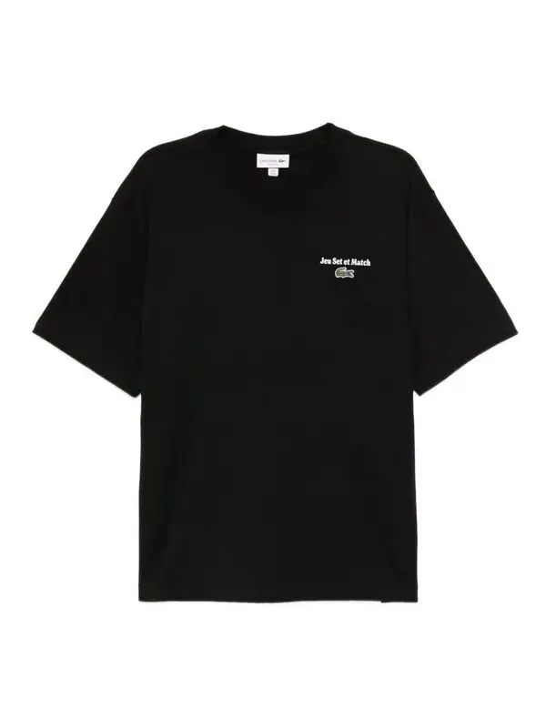 Lacoste Logo-embroidered T-shirt - Black