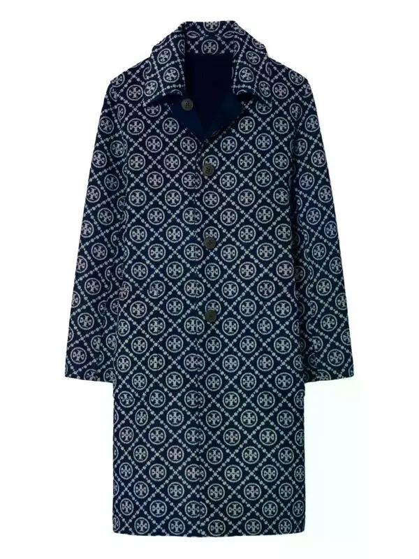 Tory Burch Monogram Jacquard Wool Coat