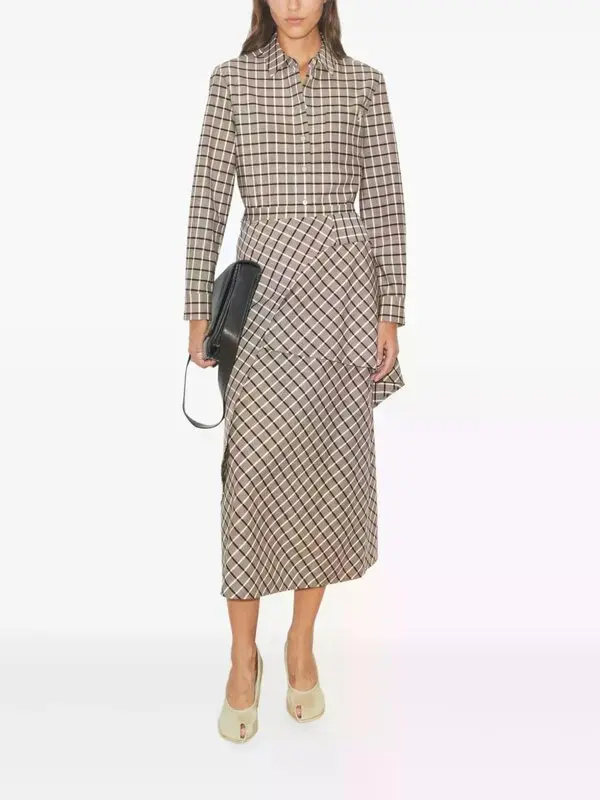 Tory Burch Windowpane Wrap Skirt
