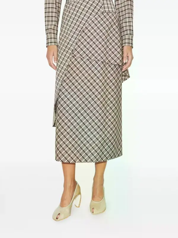 Tory Burch Windowpane Wrap Skirt