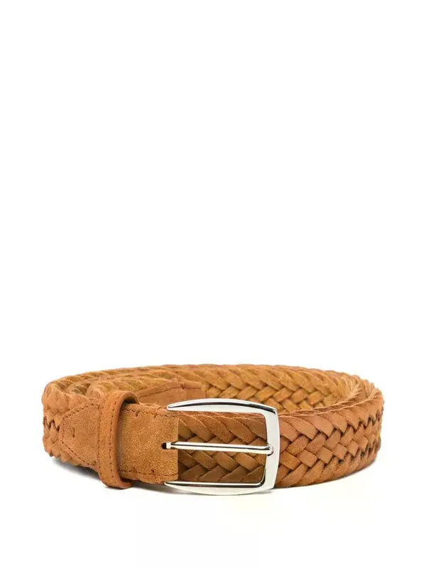 Brioni Braided Leather Belt - Brown