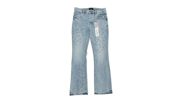 PURPLE BRAND P004fobl425 Flare Mono Embossed Jeans - Indigo