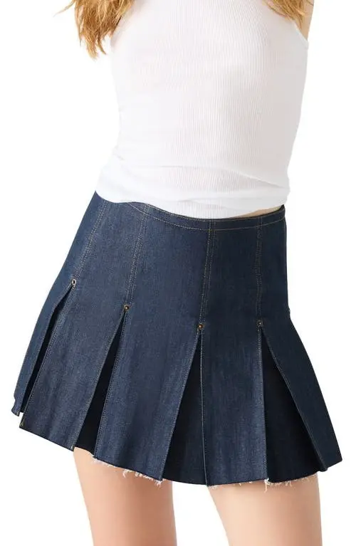 Steve Madden Joan Pleated Denim Mini Skirt