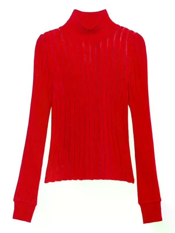 Blumarine High-neck Ribbed Sweater
