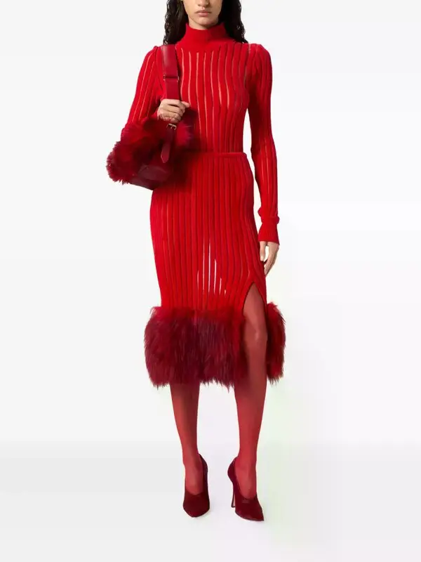 Blumarine High-neck Ribbed Sweater