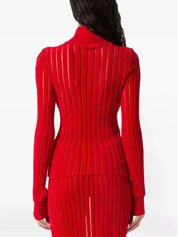 Blumarine High-neck Ribbed Sweater