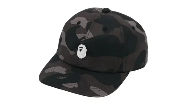 BAPE Camo Ape Head Panel Cap - Black