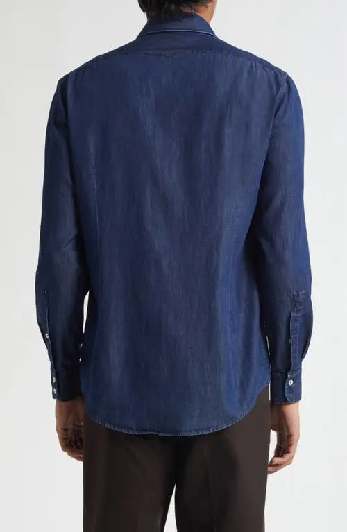 Massimo Alba Canary Classic Fit Cotton Denim Button-up Shirt