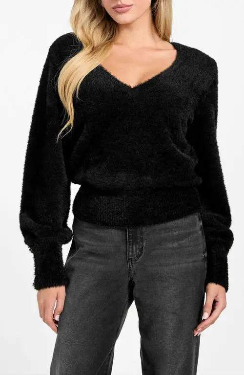 Guess Faux Fur Sweater - Black-black