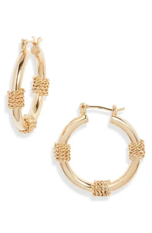SET & STONES Martina Station Hoop Earrings - Gold